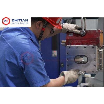 China Custom Heavy-Duty Twin Screw Extruder Barrel with High Wear Resistance, Customizable Diameter, and Bimetallic Alloy Liner for Plastic Processing for sale