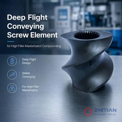 China Deep Flight Screw Element for Improved Powder and Filler Feeding for sale