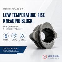 China Low Temperature Rise Kneading Block for Heat Sensitive Polymer Compounding with Reduced Shear Heating for sale