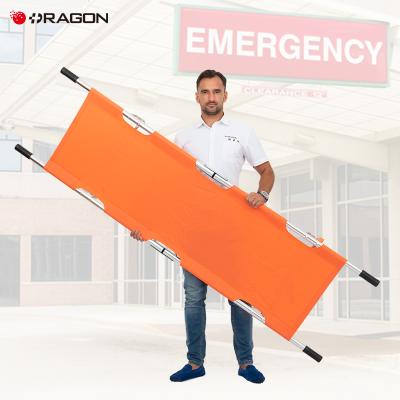 China Aluminum Alloy Aluminum Alloy Medical Ambulance Use 2 Portable Folding Stretcher for sale