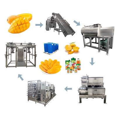 China Mango Processing Line with Retains Fresh Fruit Flavor Low-Temperature Vacuum Concentration and Oversea Technical Support for sale