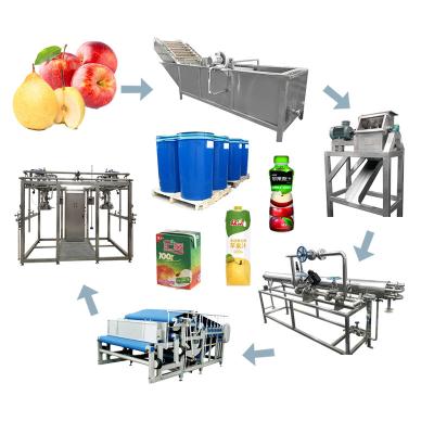 China Food Standard SUS 304 Apple Processing Line Cold Press Fruit Juice Processing Line for sale