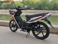 China 110cc RED/BLACK/AUTOMATIC Cub Motorcycle Hydraulic Damping Front Suspension 4-speed Transmission for sale
