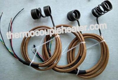 China Customized Electric Coil Heaters With Type J Thermocouple Fiberglass Protected Leads for sale