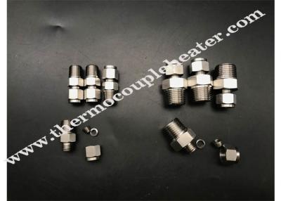 China thermocouple fitting male connector bored through connector for thermowell double ferrule tube fitting for sale