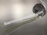 China Straight Hot Runner Coil Heaters With J Type Thermocouple And Black Silicone Cable for sale