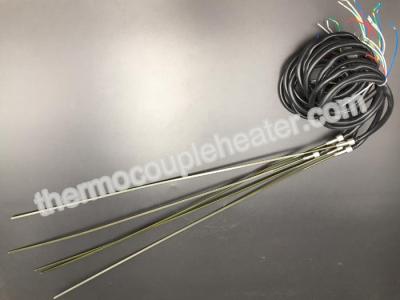 China Straight Hot Runner Coil Heaters With J Type Thermocouple And Black Silicone Cable for sale