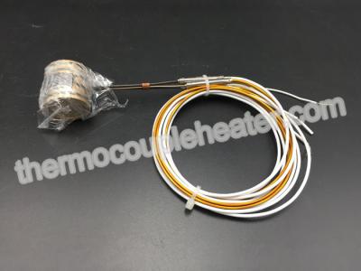 China Brass Coil Heaters For Hot Runner Mold  With Thermocouple And Metal Clip for sale