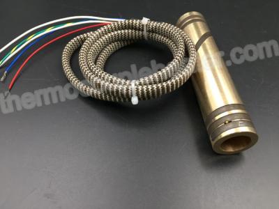 China Press In Brass Coil Heaters Cross Section 4.2 x 2.2mm With Inbuilt Thermocouple for sale