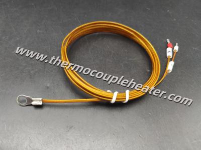 China Custom Thermocouple Type J With Ring Terminal Kapton Extension Cable for sale