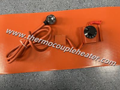 China Flexible Heating Solution: Flat Silicone Pad Heater With Integrated Thermostat for sale