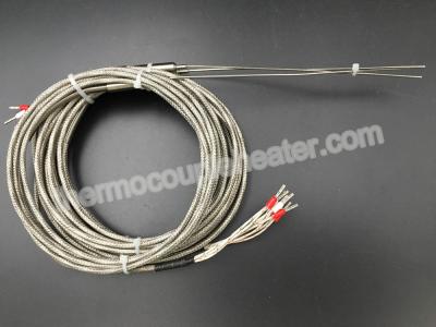China K Type Dual Thermocouple RTD With Metal Transition And Fiberglass Leads for sale