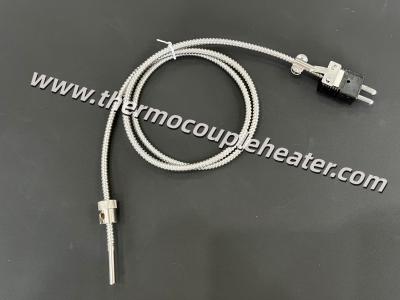 China Type J Bayonet Thermocouple With Metal Hose Protection Industrial Grade for sale
