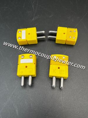 China Type K Standard Thermocouple Connector Male Plug, ANSI / IEC Color Code for sale