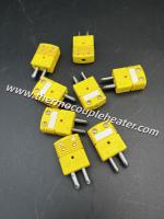 China Type K Standard Thermocouple Connector Male Plug, ANSI / IEC Color Code for sale