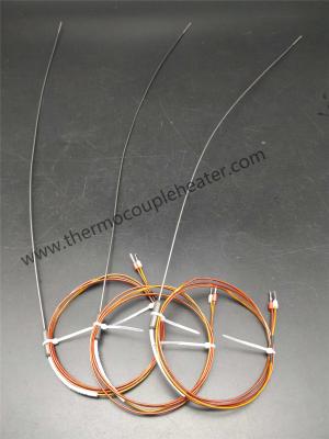 China Kapton Lead Wire Thermocouple Probe 1.5x500mm With Plastic Transition Zone for sale