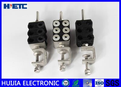 China Fiber Optic Feeder Cable Clamp 1-1/4 Inch 304SS Two Hole Type 6 Way Telecom Part for sale