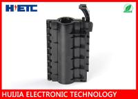 China Black Outdoor Fiber Splice Enclosure 7/8 Feeder Cable to Grounding Cable IP68 for sale