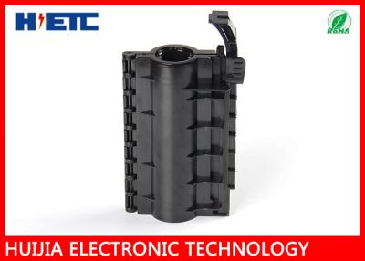 China Black Outdoor Fiber Splice Enclosure 7/8 Feeder Cable to Grounding Cable IP68 for sale