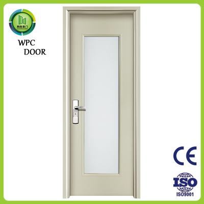China Entrance WPC Glass Door Waterproof Solid Wood 45mm Thickness Kitchen Use for sale