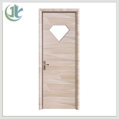 China Customized WPC Glass Door  PVC Laminted Surface Finishing For Bathroom for sale