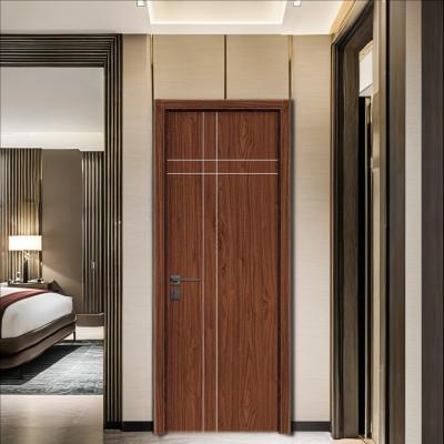 China Customizable WPC Interior Door with hollow composite design offering excellent moisture resistance heat insulation and soundproofing for interior for sale