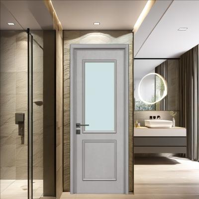 China Soundproof Moisture Resistant UV Resistant WPC Glass Door for Modern Interiors for sale