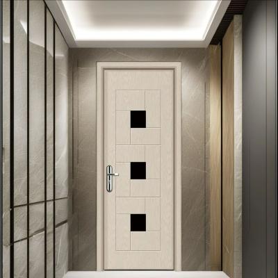 China Eco Friendly Termite Proof WPC Glass Door with Maintenance Free Construction for Interior Spaces for sale