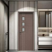 China Environmentally Friendly WPC Glass Door with Durable Hollow Core Design and PVC Film Surface for Easy Installation for sale