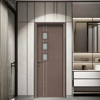 China Environmentally Friendly WPC Glass Door with Durable Hollow Core Design and PVC Film Surface for Easy Installation for sale