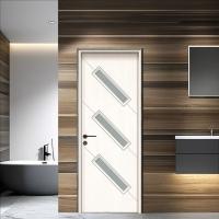 China WPC Glass Door durable composite hollow door constructed with 100 percent WPC frame ideal for soundproof and energy interiors for sale