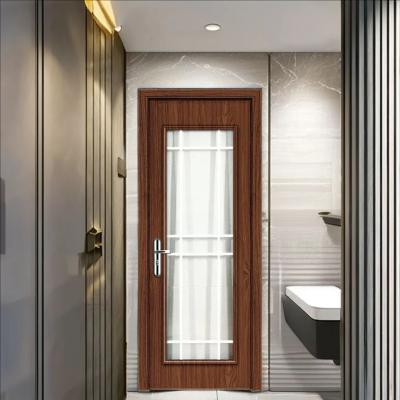China Soundproof WPC Glass Door with Hollow Composite Structure Ensuring Moisture Resistance and Long Term Performance for sale