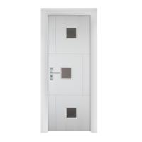 China 45mm Thickness Mold Proof Heat Insulation WPC Glass Hollow Door for Interior Use for sale