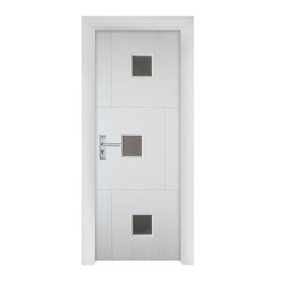China 45mm Thickness Mold Proof Heat Insulation WPC Glass Hollow Door for Interior Use for sale