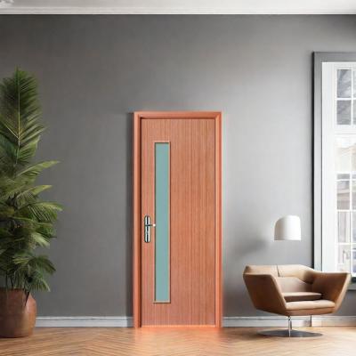 China Energy and Soundproof WPC Glass Door with Hollow Composite Panel Construction Suitable for Modern Residential Interiors for sale