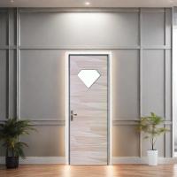 China Durable WPC Glass Door featuring excellent heat insulation and termite proof properties for modern living and office spaces for sale