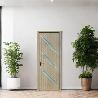 China Long Lasting WPC Glass Door Constructed with Hollow Composite Material for Residential and Commercial Interior Applications for sale