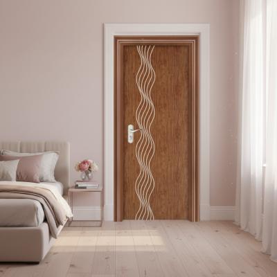 China Soundproof and Moisture Resistant WPC Hollow Door with Customizable Surface for Interior Use for sale