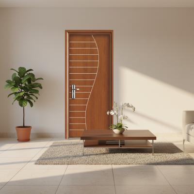 China Durable WPC Interior Door with Soundproof Heat Insulation and Low Maintenance Featuring Custom Embossed Smooth or Special Finishes for sale