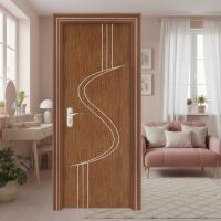 China Durable WPC Interior Door hollow composite design with moisture resistance heat insulation and modern style for residential commercial for sale