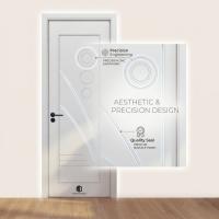 China Waterproof Effect WPC Plain Door Featuring 100 Percent Waterproof and PVC Film Surface Finish Fire Retardant Properties for sale