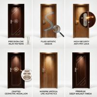 China Outward Opening Direction WPC Plain Door for Algeria Designed Using PVC Film Surfacefinish Combining Durability and Style for sale