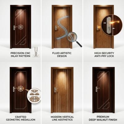China Outward Opening Direction WPC Plain Door for Algeria Designed Using PVC Film Surfacefinish Combining Durability and Style for sale