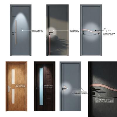 China Wood Plastic Composite WPC Interior Door Hinged Installation Method Durable Main Material WPC Plastic Suitable for Residential Commercial for sale