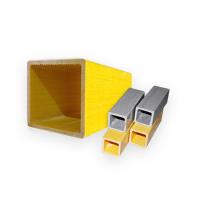 China Non Conducting Fiberglass Square Tube Stock FRP Square Pipe Weather Resistance for sale