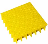 China 40*40mm FRP Pultruded Grating Cover Plates Non Slip Rough Surface for sale