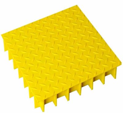 China 40*40mm FRP Pultruded Grating Cover Plates Non Slip Rough Surface for sale