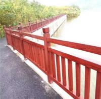 China Wood Colour FRP Guardrail Fiberglass Deck Railing Used In Landscape Areas for sale