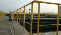 China Yellow Round Tube Assembled Fibreglass Handrails Used In Sewage Treatment Plant for sale