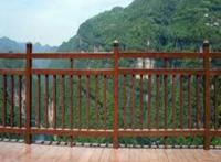 China Wood Colour FRP Guardrail Fiberglass Deck Railing Used In Landscape Areas for sale